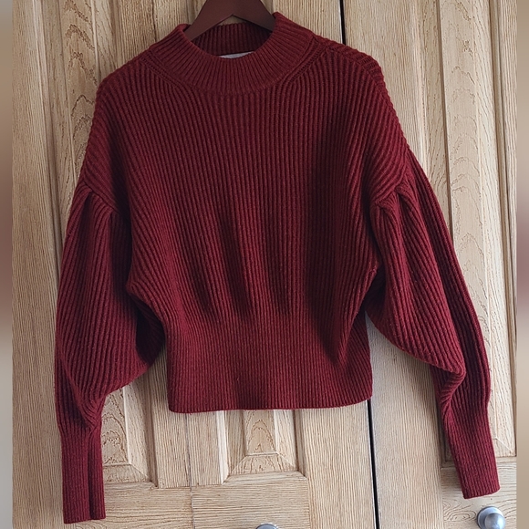 Zara | Sweaters | Zara Red Ribbed Sweater | Poshmark